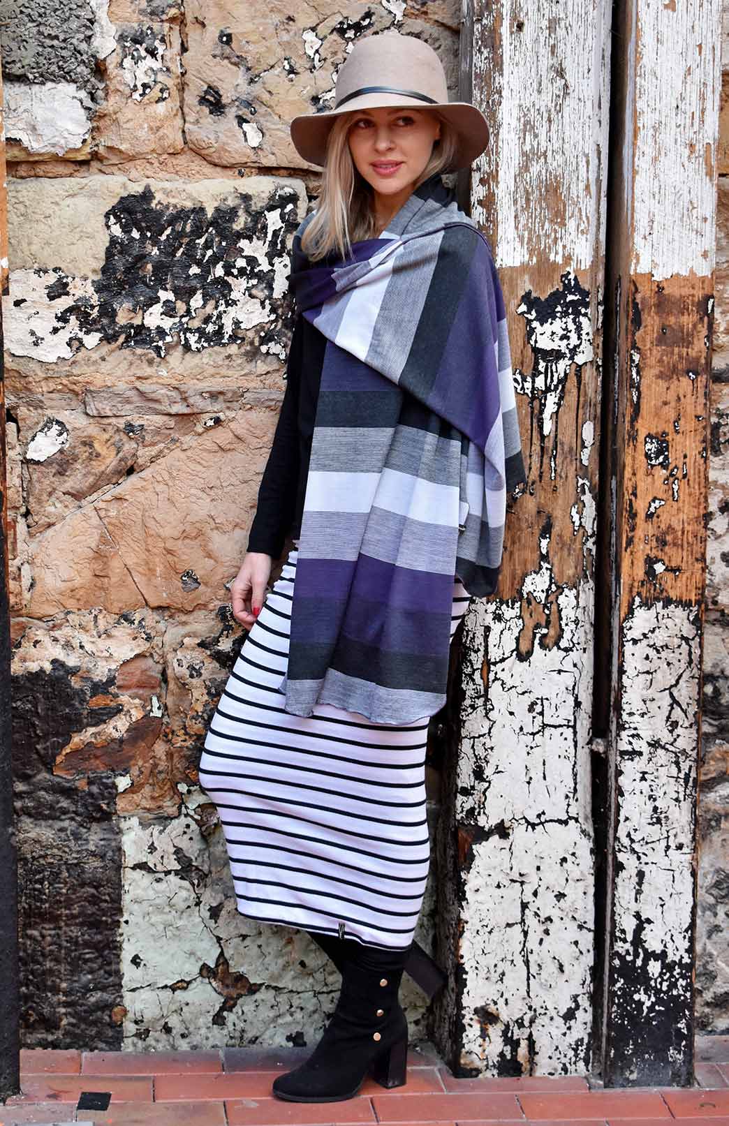 Women's Merino Wool Multi Stripe Scarf | Smitten Merino