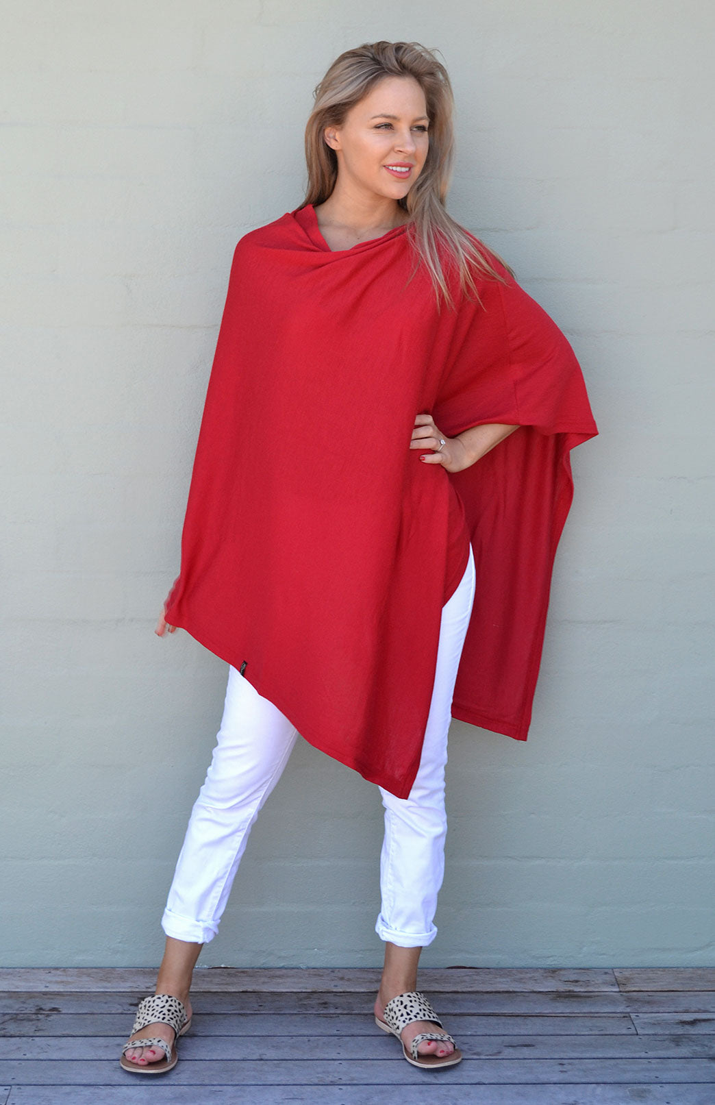Women's Merino Wool Plain Poncho | Smitten Merino