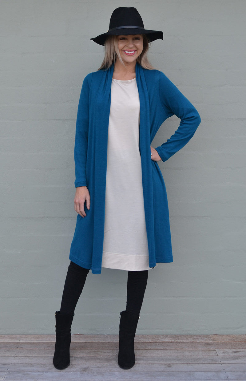 Women's Merino Wool Long Drape Cardigan | Smitten Merino