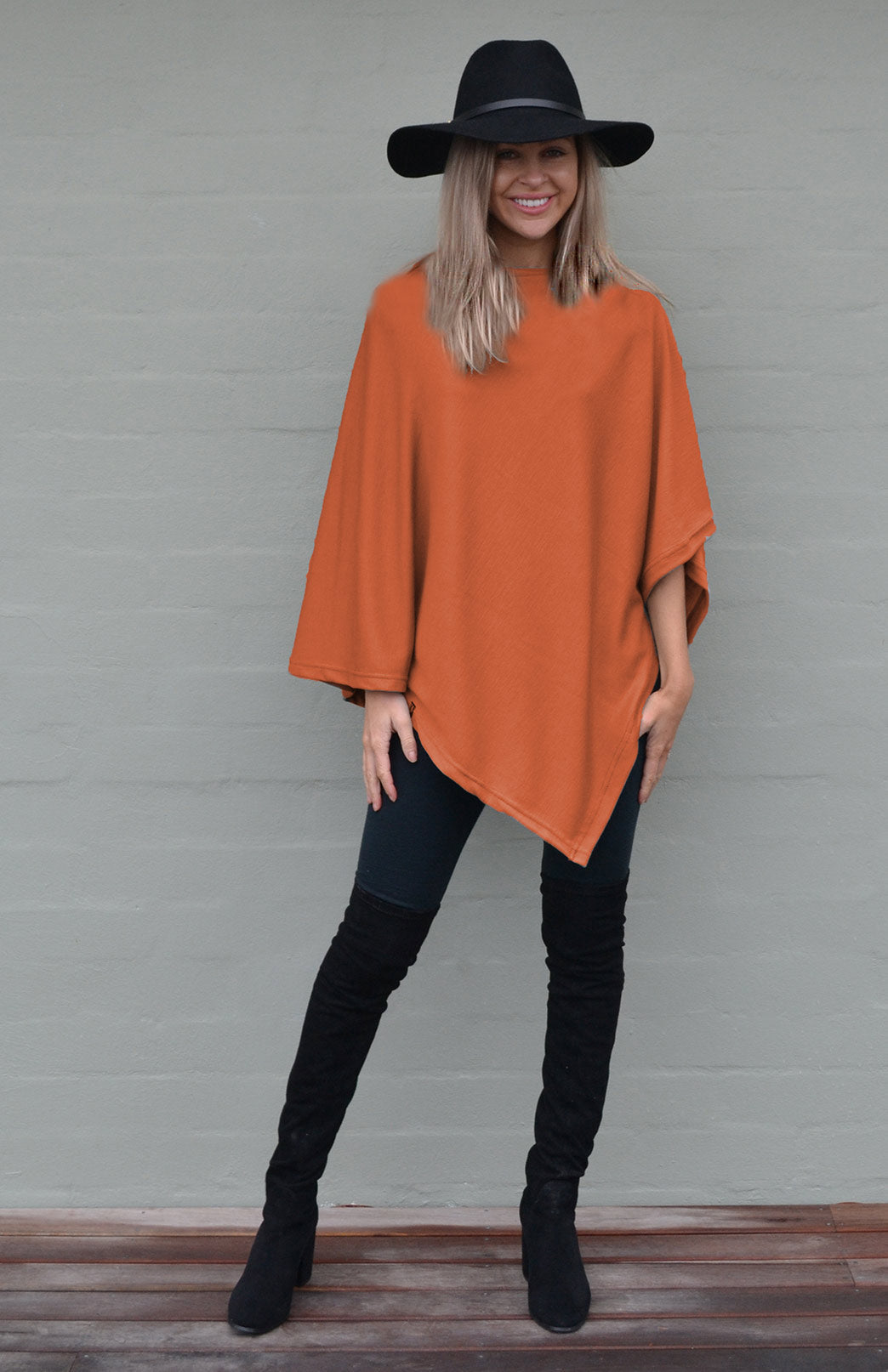 Women's Merino Wool Plain Poncho | Smitten Merino