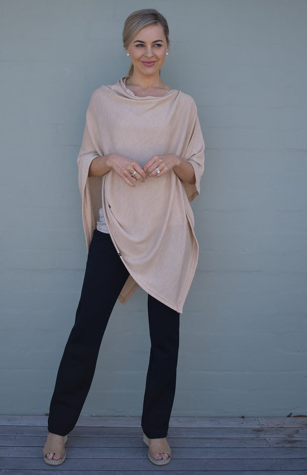 Women's Merino Wool Plain Poncho | Smitten Merino
